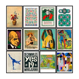 50 Trendy & Preppy Set of Poster Bundle, Modern Design Artwork, Modern ...