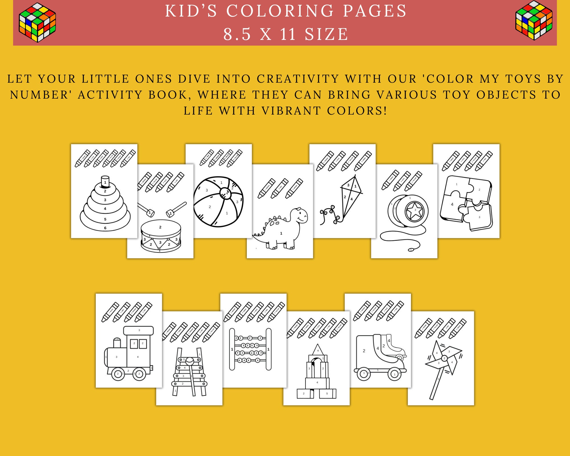 Color My Toys by Numbers Printable | Fun Coloring Activity for Kids ...