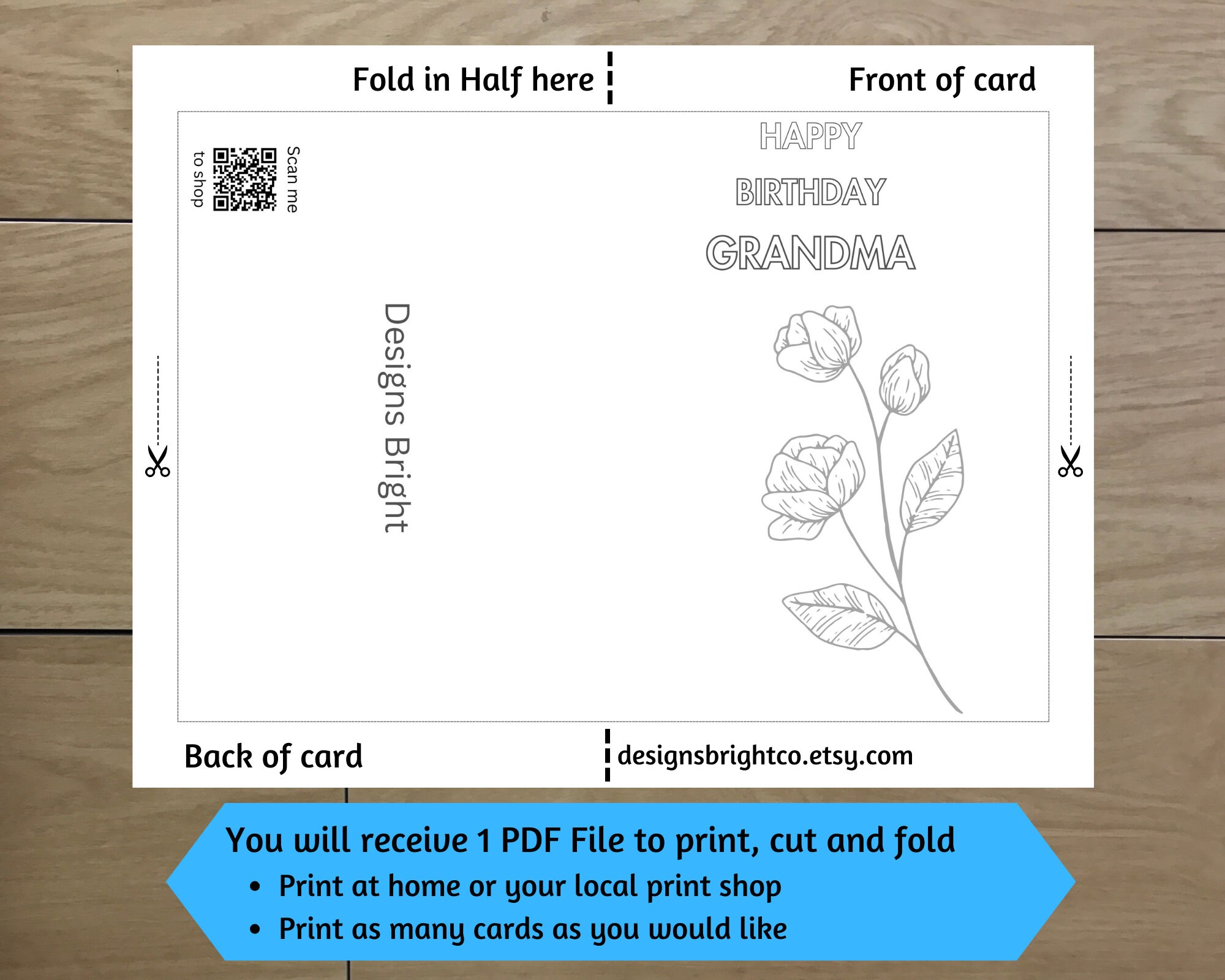 Grandma Birthday Card, Happy Birthday Card, Digital Birthday Wishes ...