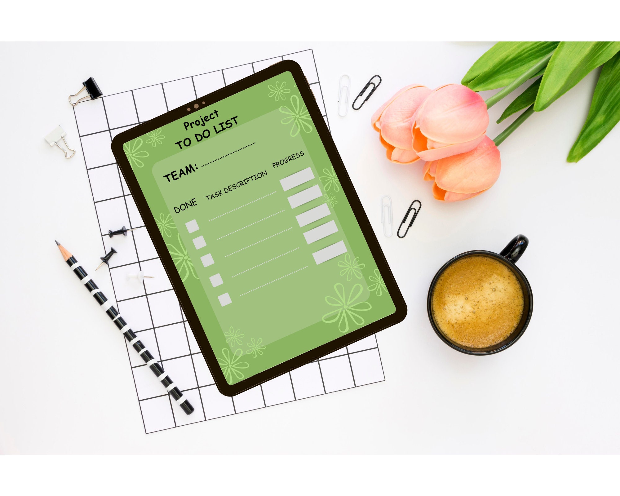 Editable Green Project To-do List Planner - Printable Organizer ...