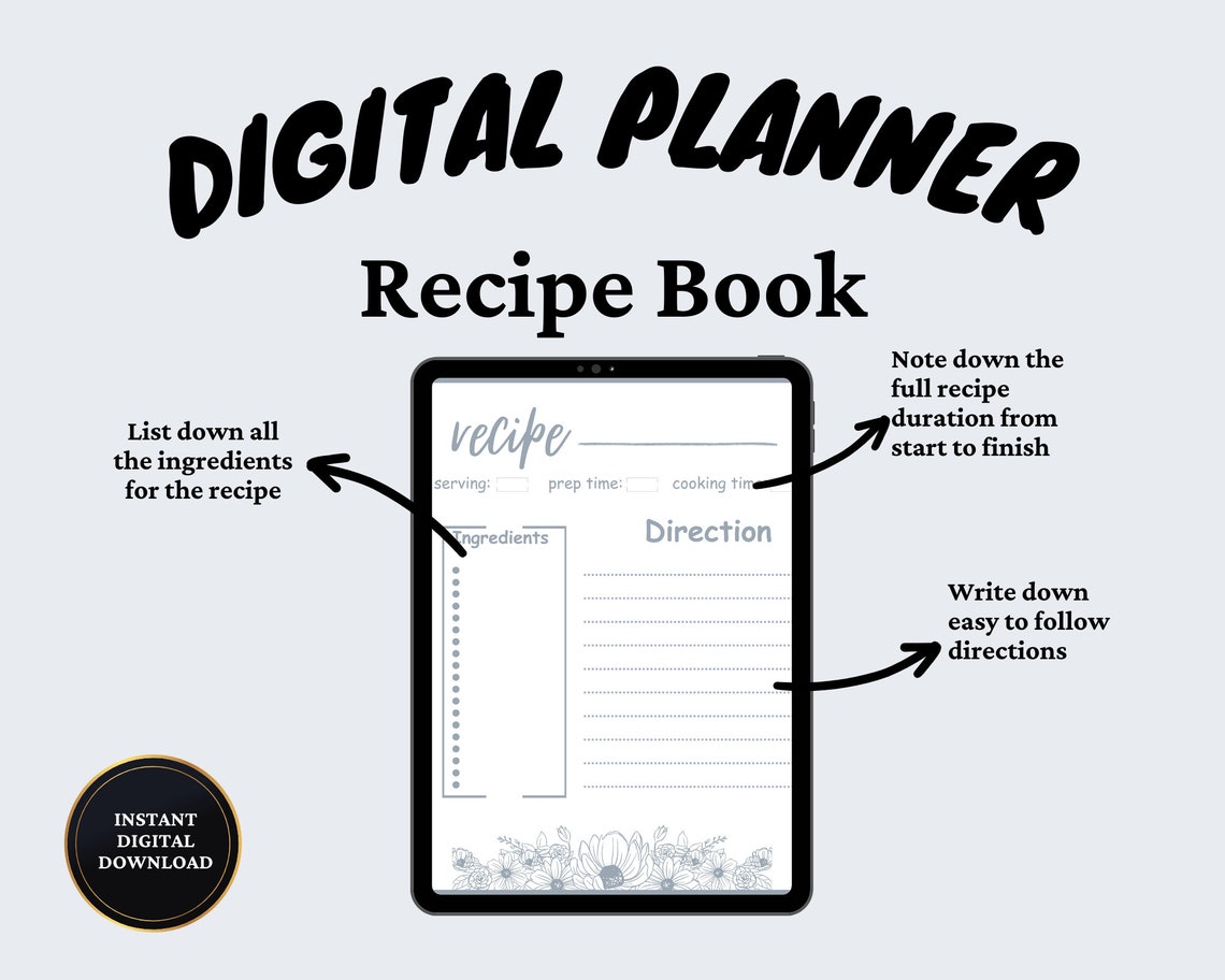 Editable Digital Planner Bundle: Daily, Weekly, Meal Planning & Recipe ...