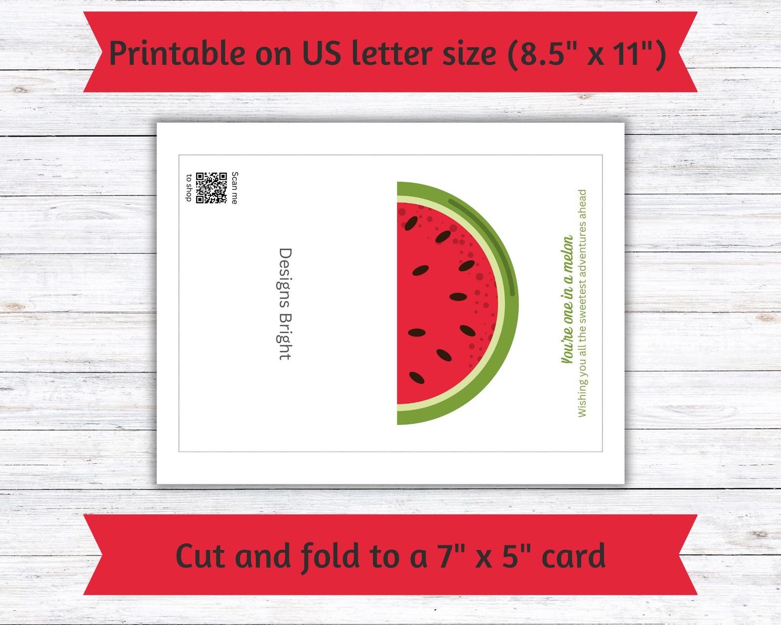 You're One in a Melon Card | Cute Digital Greeting Card | Printable ...