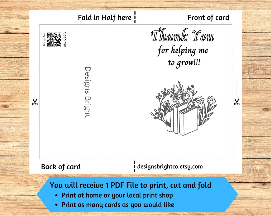 Help Me Grow Thank You Card, Thank You Digital Card, Digital Thank You ...