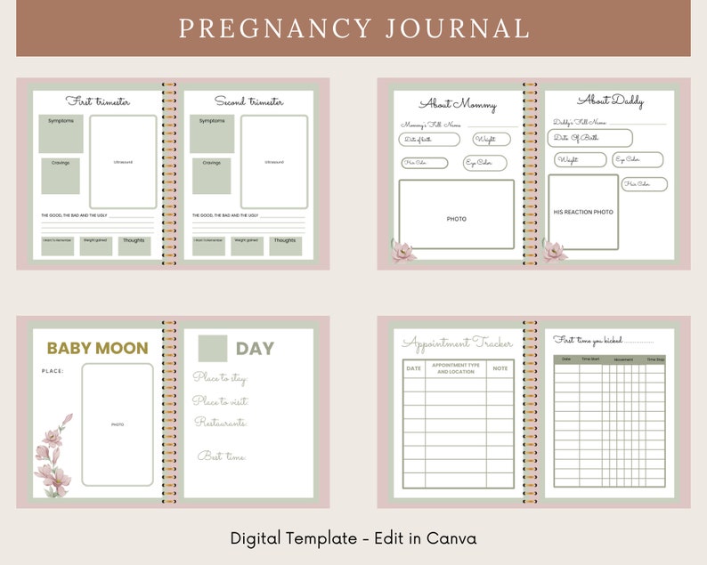 Editable Pregnancy Journal Template Capture Every Precious Moment With ...