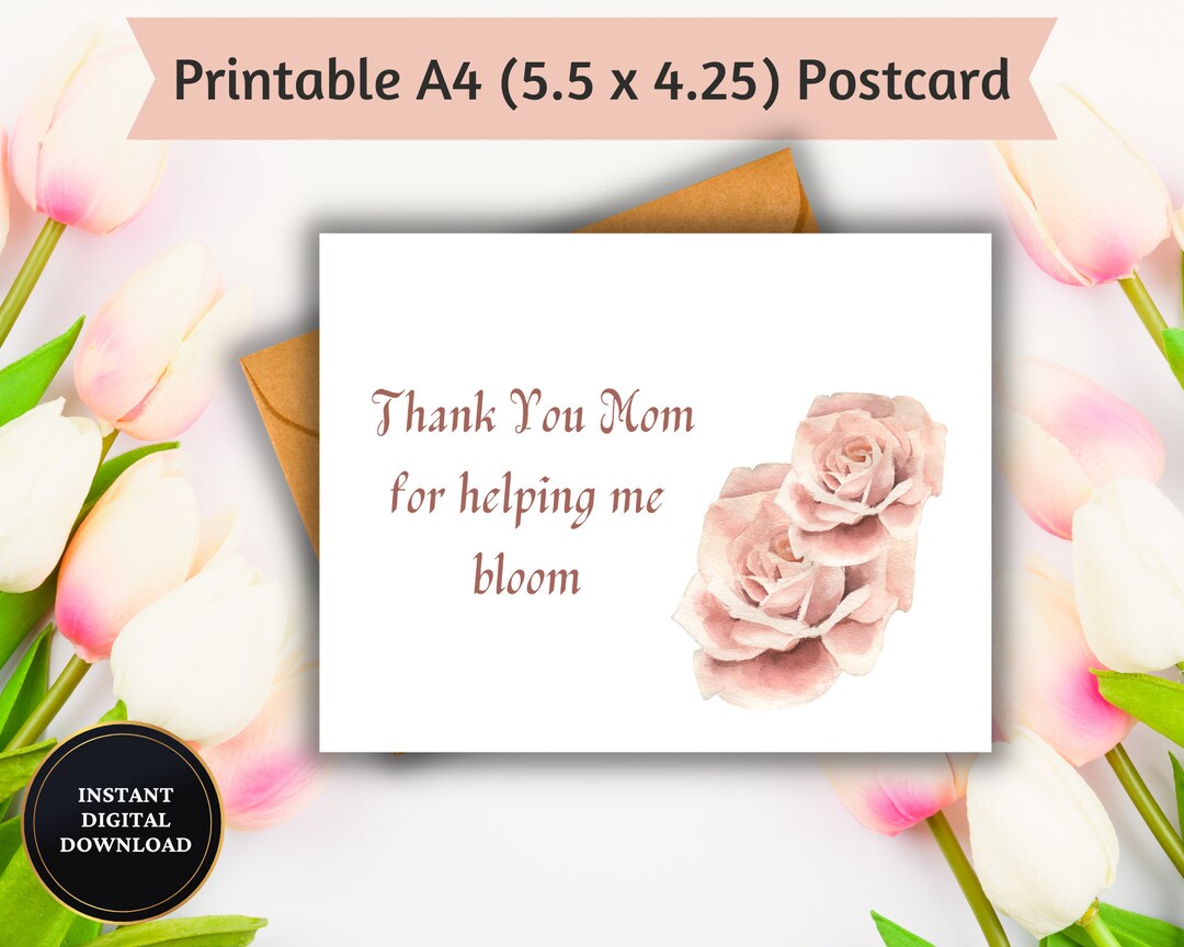 Mother's Day Blossom Postcard: Digital Download for Heartfelt ...