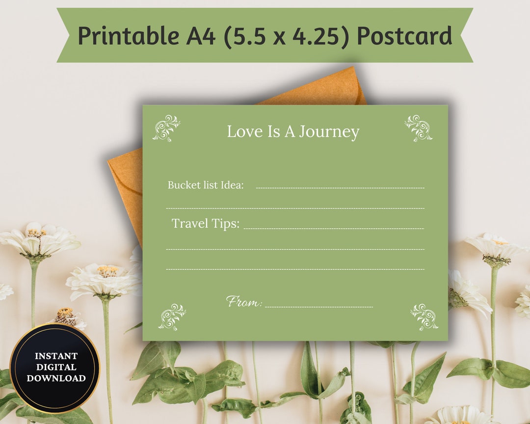 Love is a Journey Postcard: Travel Ideas for Bride and Groom - Etsy