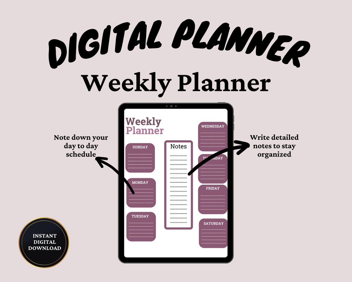 Digital Planner Bundle: Weekly, Daily, Budget Planners (PDF) - Etsy