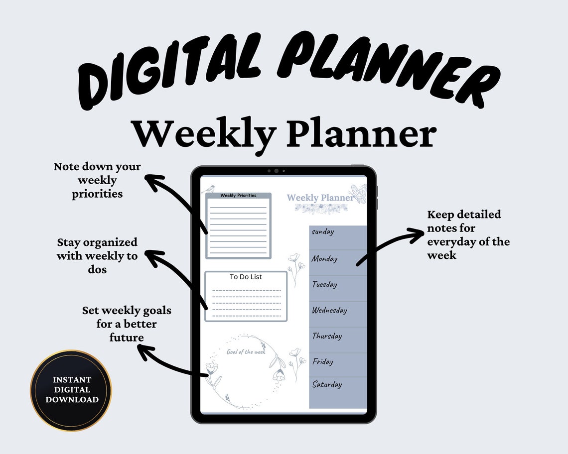 Editable Digital Planner Bundle: Daily, Weekly, Meal Planning & Recipe ...