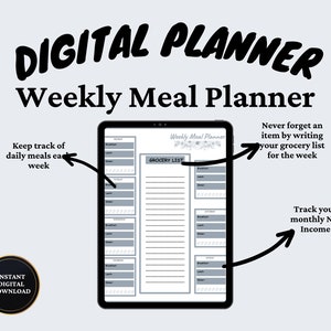 Editable Digital Planner Bundle: Daily, Weekly, Meal Planning & Recipe ...