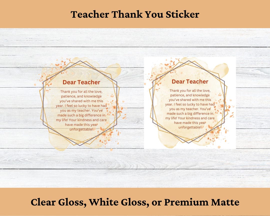 Editable Teacher Appreciation Sticker | "thank You, Teacher!" Digital ...