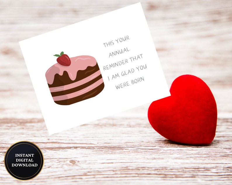 Happy Birthday Reminder Postcard | Digital Download | 5.5 X 4.25 Inches ...