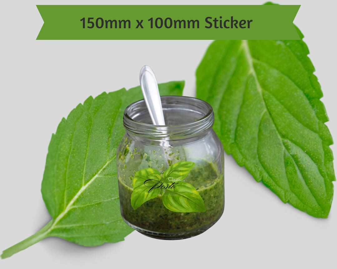 Classic Pesto Kitchen Label Sticker - Perfect for Herb Lovers and ...