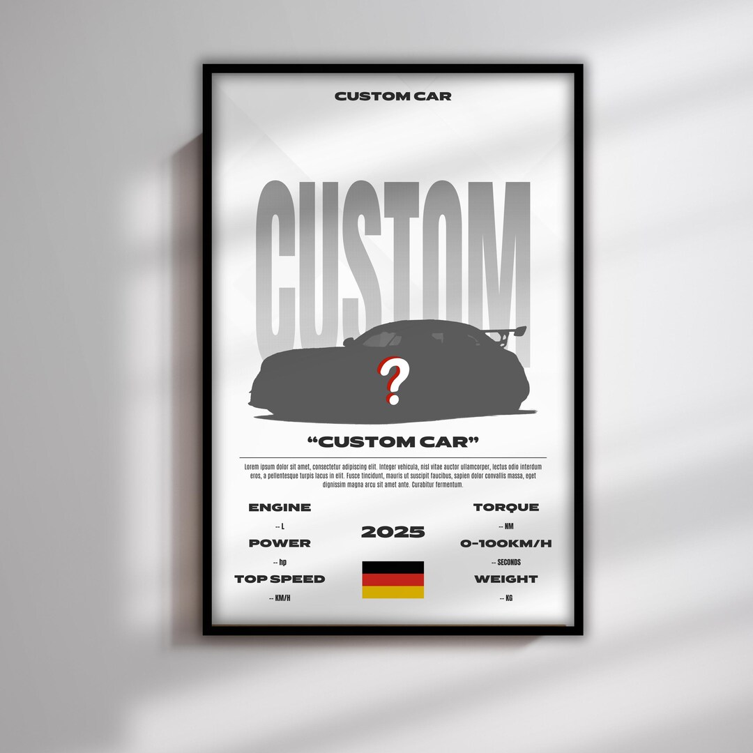 Custom Car Poster | Digital Download | Art Print | Poster | Home Decor ...