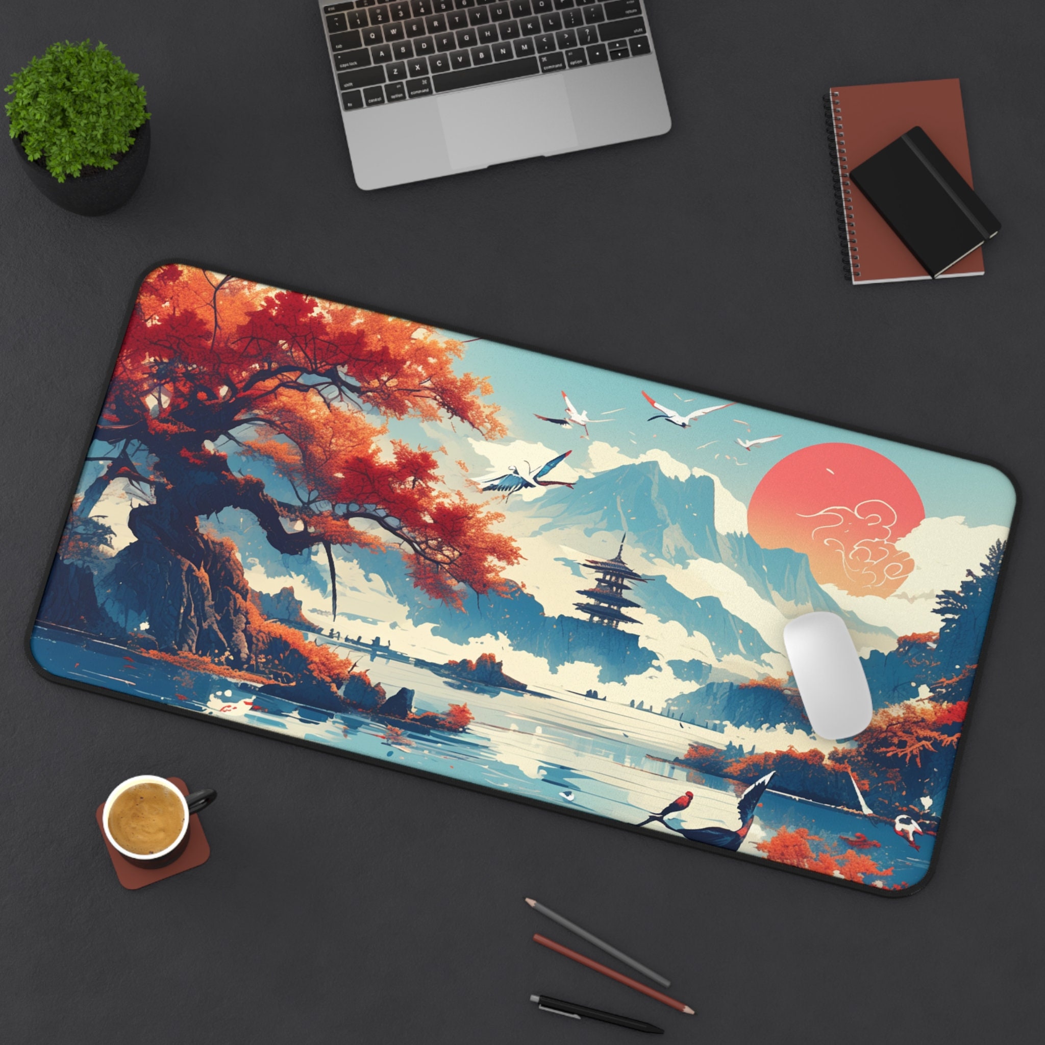 Samurai-inspired Desk Mat , Japanese Art Decor, Shogun Era, Samurai ...