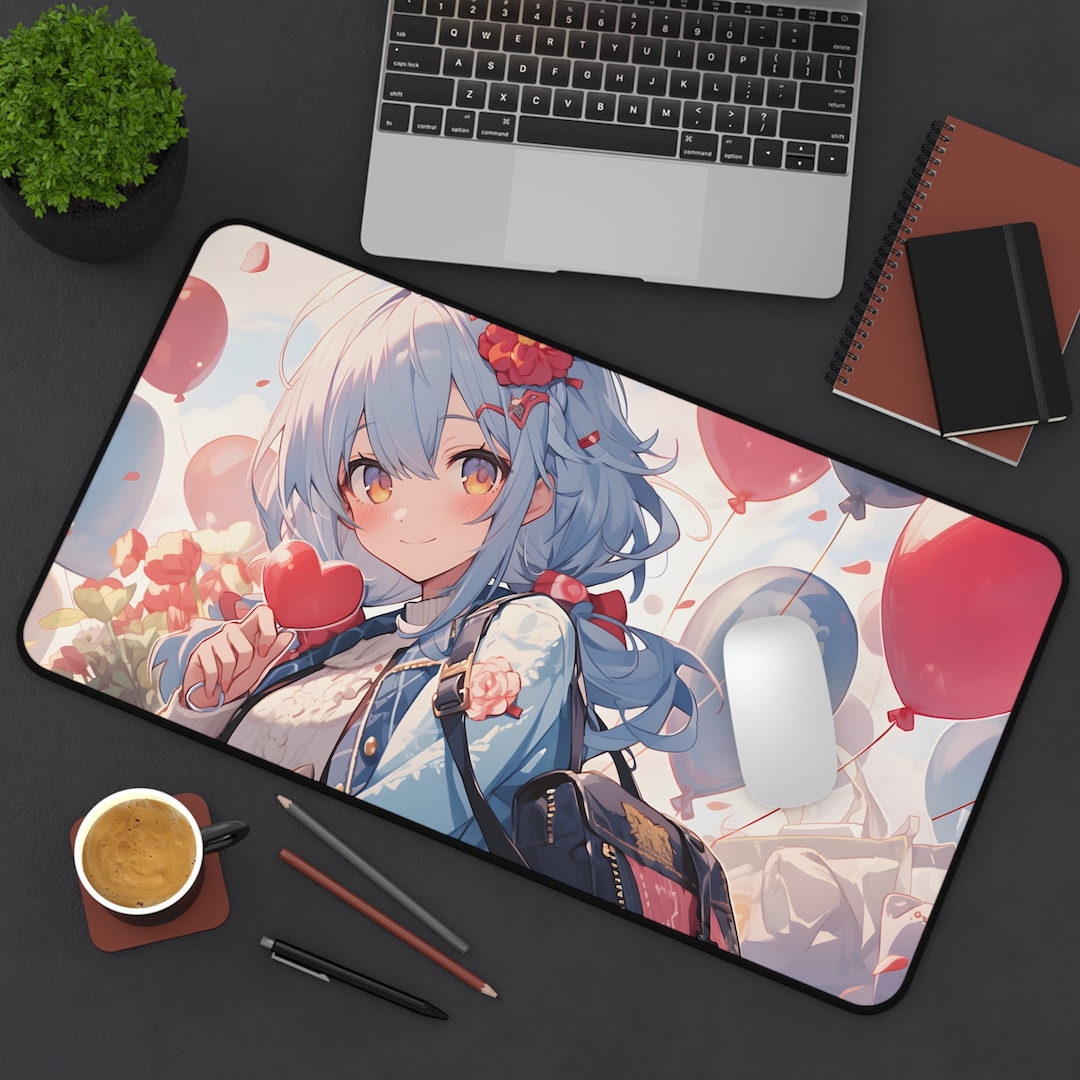 Anime Desk Mat, Anime Girl Desk Mat, Gamer Girl Desk Pad, Anime Mouse ...