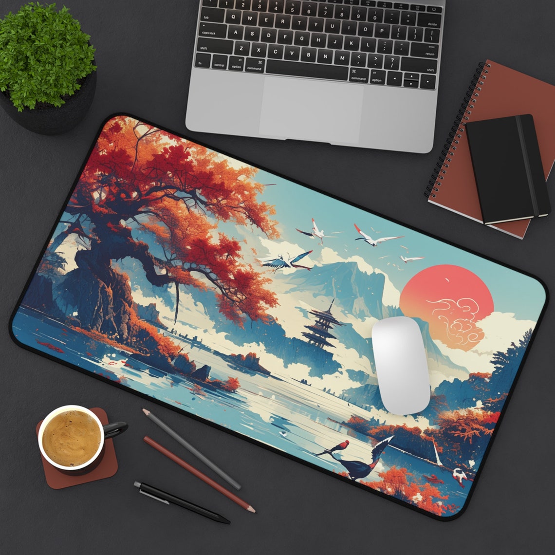 Samurai-inspired Desk Mat , Japanese Art Decor, Shogun Era, Samurai ...