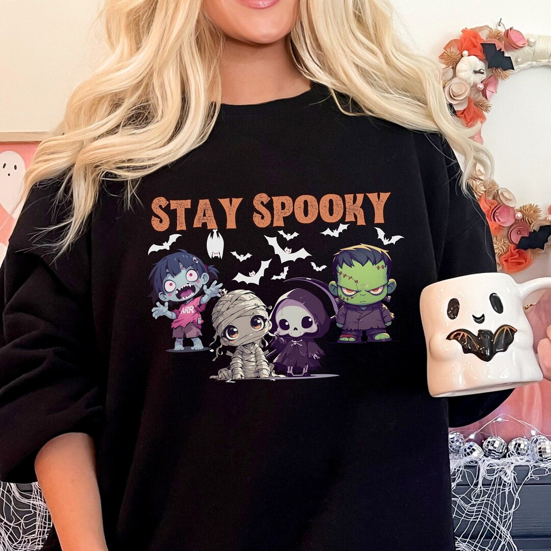 Stay Spooky Halloween Sweatshirt, Stay Spooky Monster Sweater ...