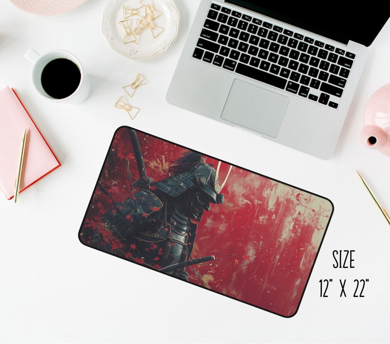 Samurai-inspired Desk Mat , Japanese Art Decor, 3 Sizes, Samurai Armor ...