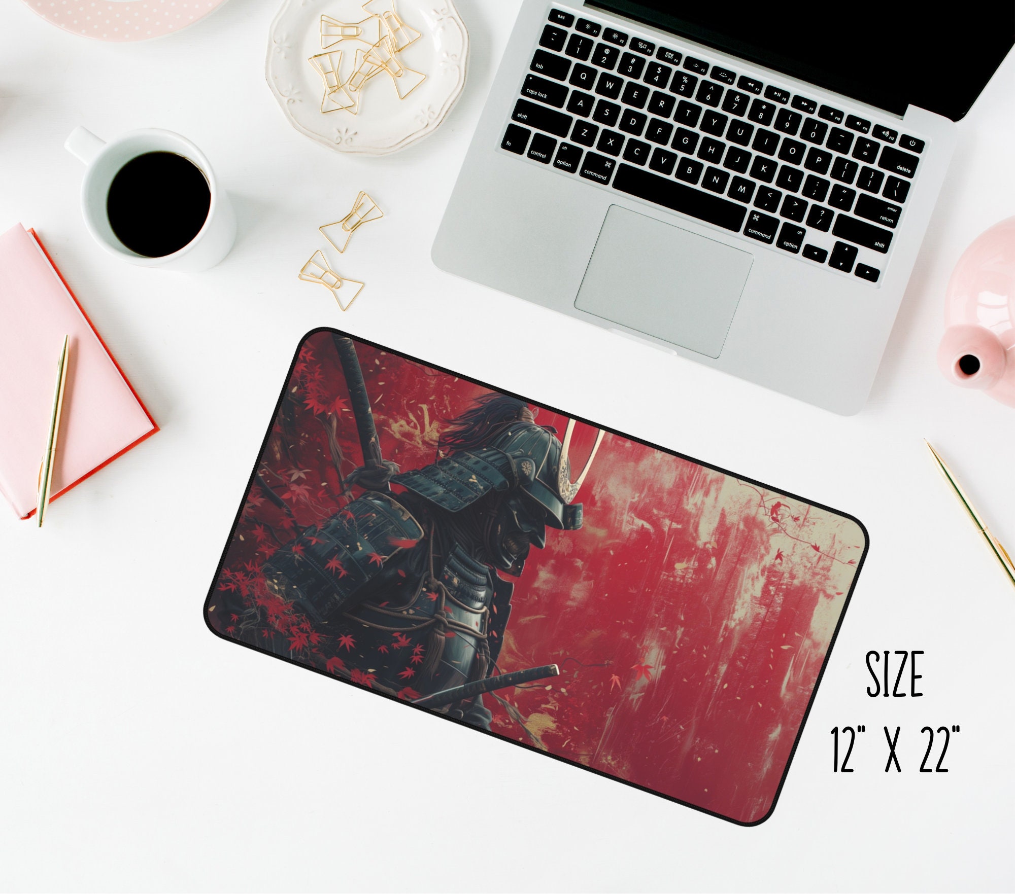 Samurai-inspired Desk Mat , Japanese Art Decor, 3 Sizes, Samurai Armor ...