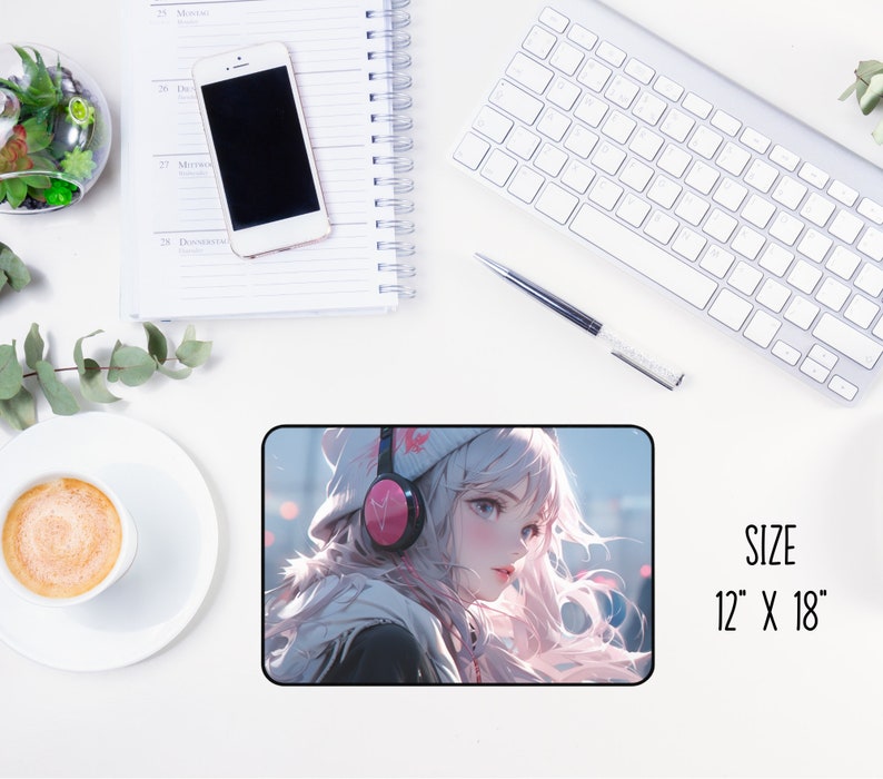 Anime Desk Mat, Anime Girl Desk Mat, Gamer Girl Desk Pad, Anime Mouse ...
