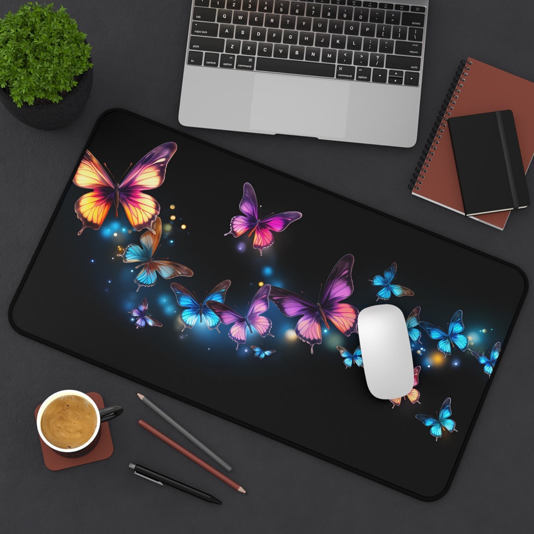 Butterflies Desk Mat Design, Vibrant Butterfly Desk Mat Design ...