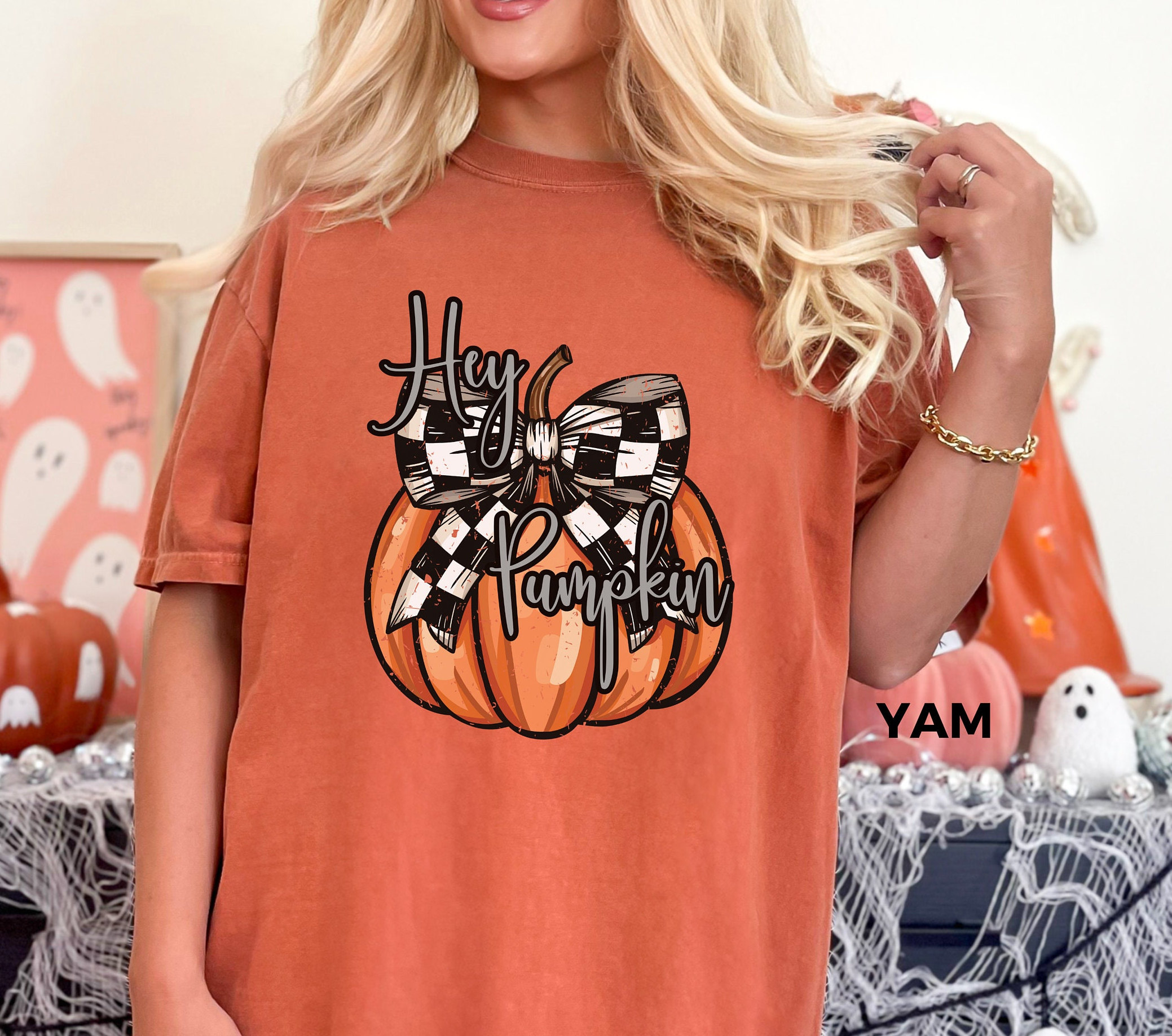 Retro Pumpkin Fall Tshirts Women, Cute Fall Shirts, Pumpkin Shirt ...