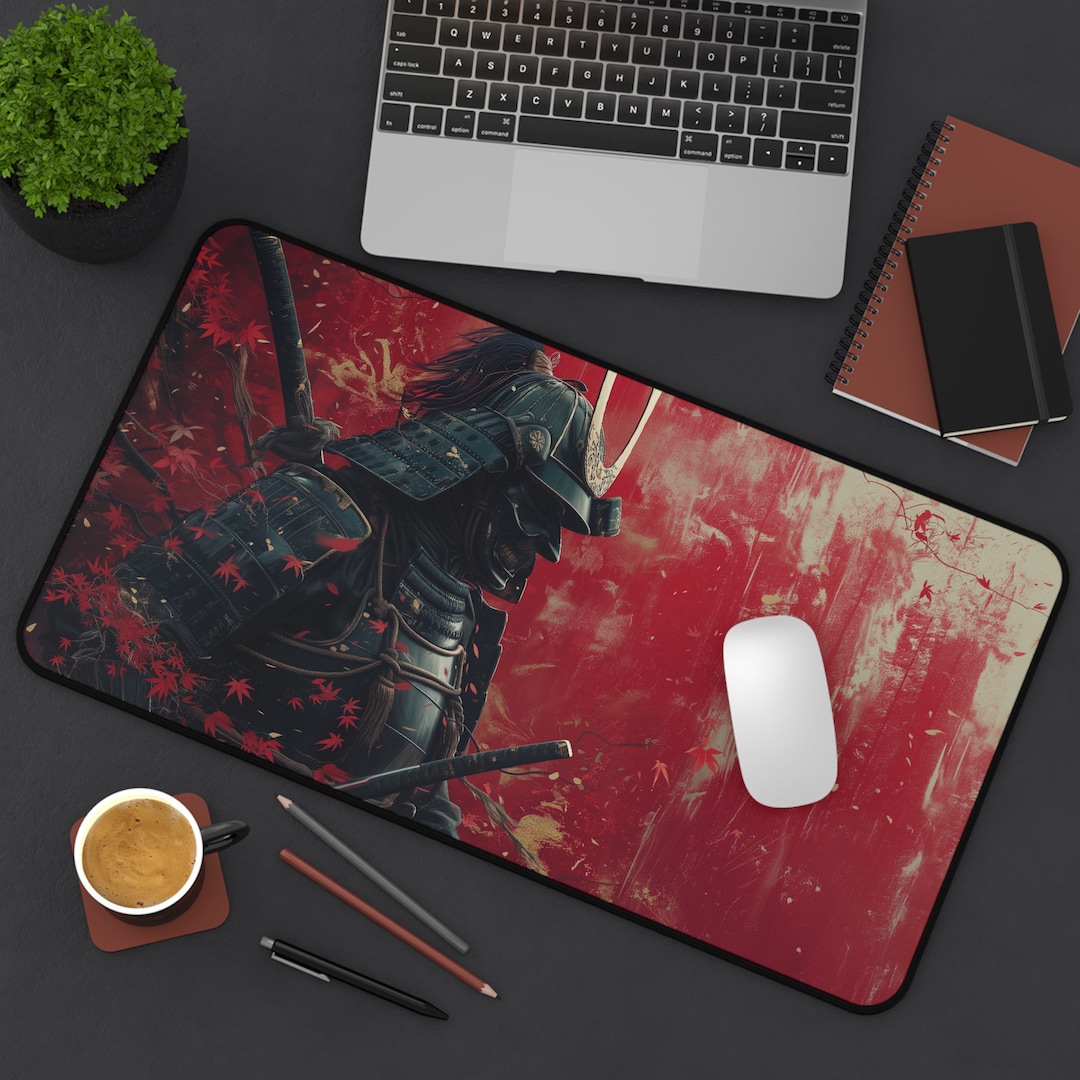 Samurai-inspired Desk Mat , Japanese Art Decor, 3 Sizes, Samurai Armor ...