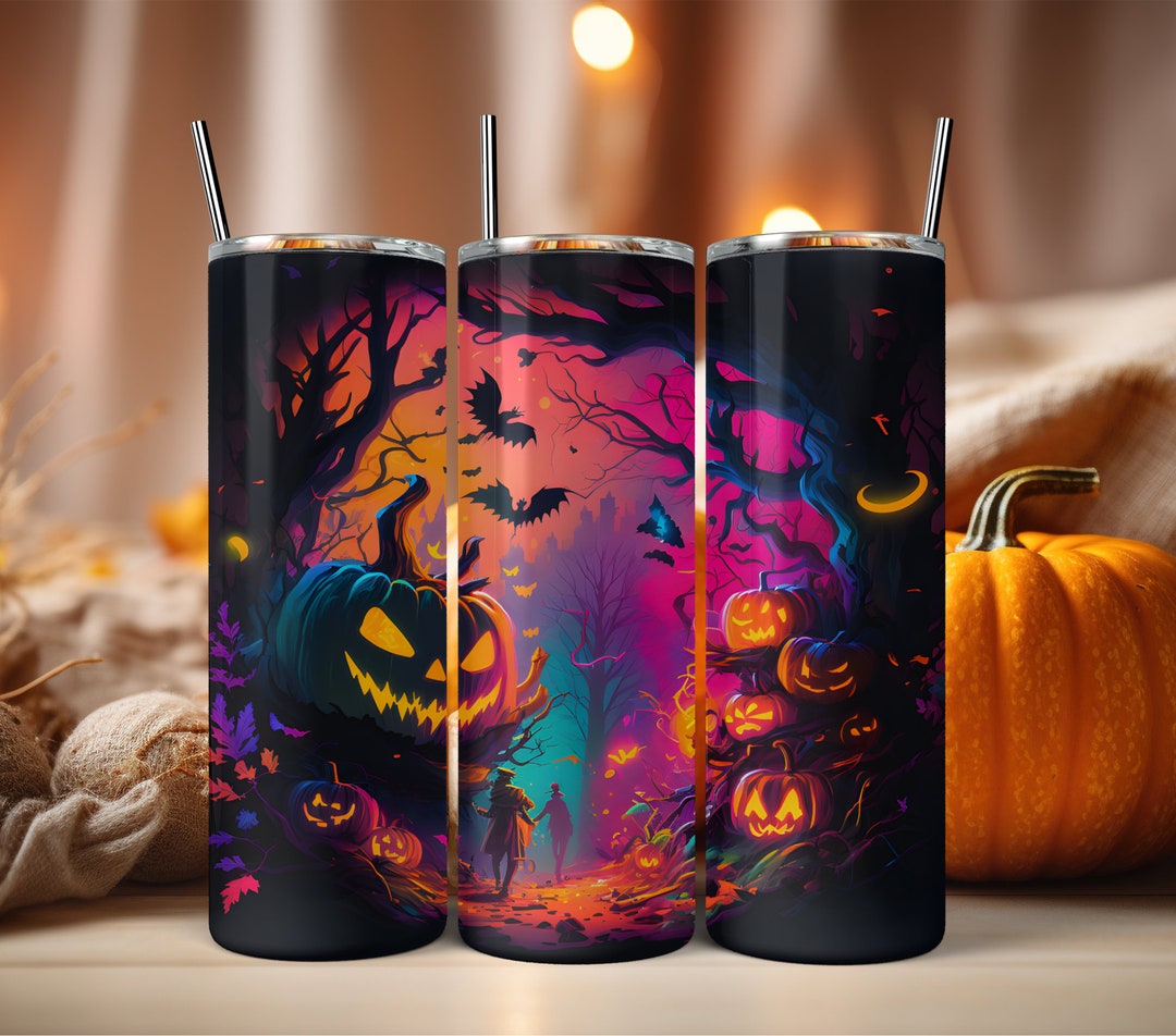 8 Colorful Halloween Tumbler Wraps Collection, Tumbler Sublimation ...