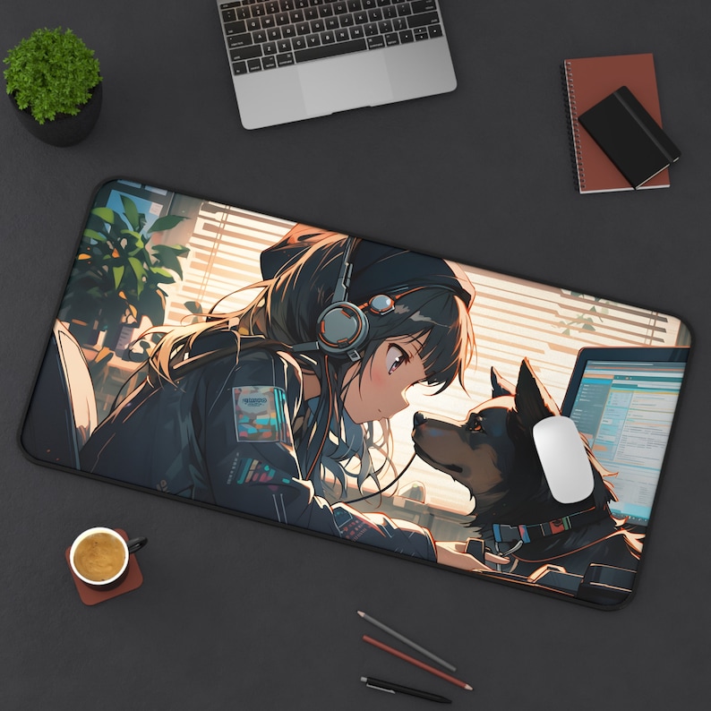 Anime Desk Mat, Anime Girl Desk Mat, Gamer Girl Desk Pad, Anime Mouse ...