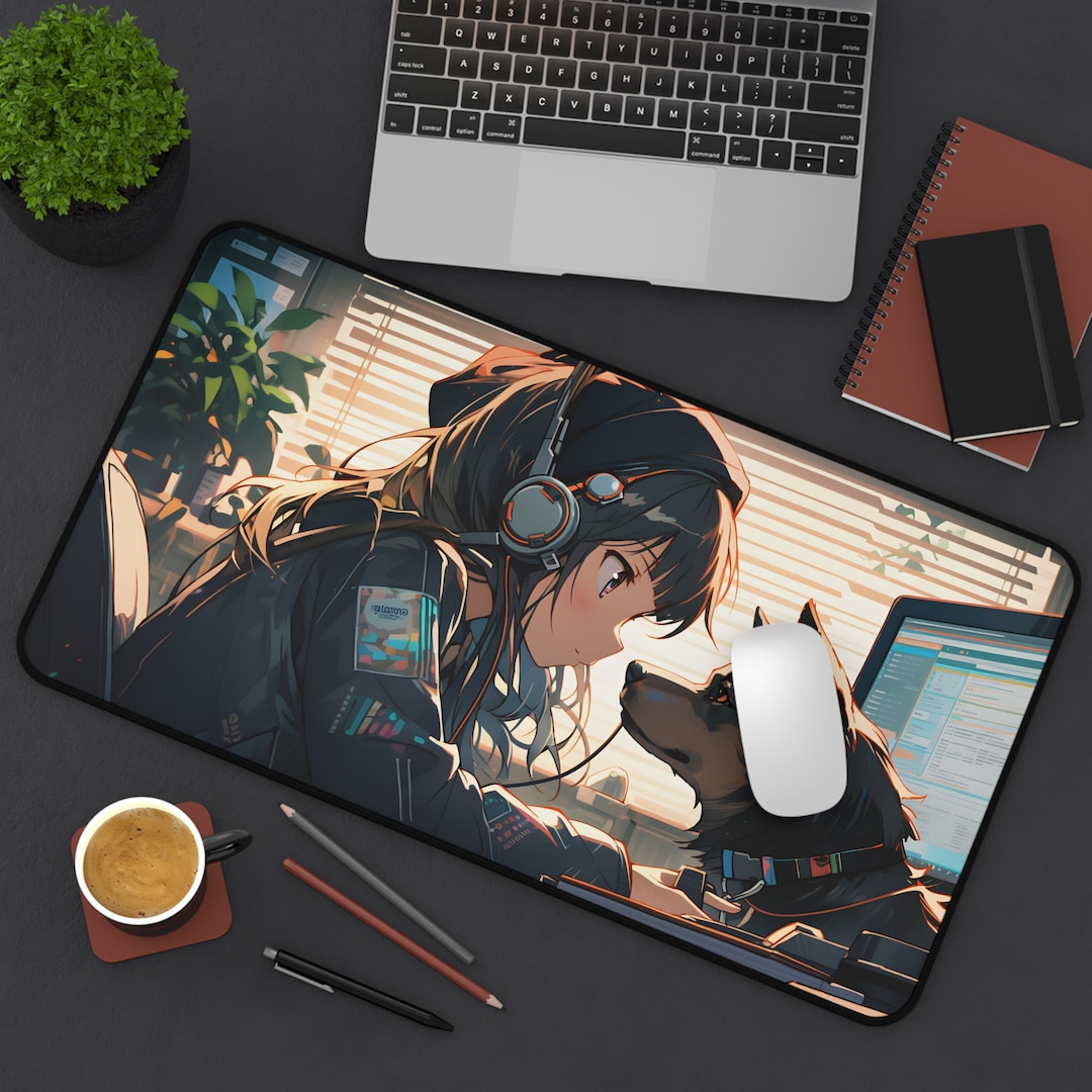 Anime Desk Mat, Anime Girl Desk Mat, Gamer Girl Desk Pad, Anime Mouse ...