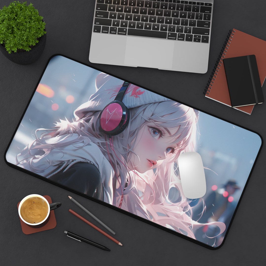 Anime Desk Mat, Anime Girl Desk Mat, Gamer Girl Desk Pad, Anime Mouse ...