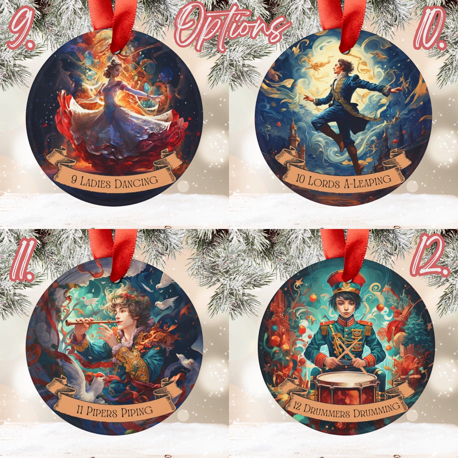 12 Days of Christmas Ornament Holiday Keepsake Ornament for Tree ...