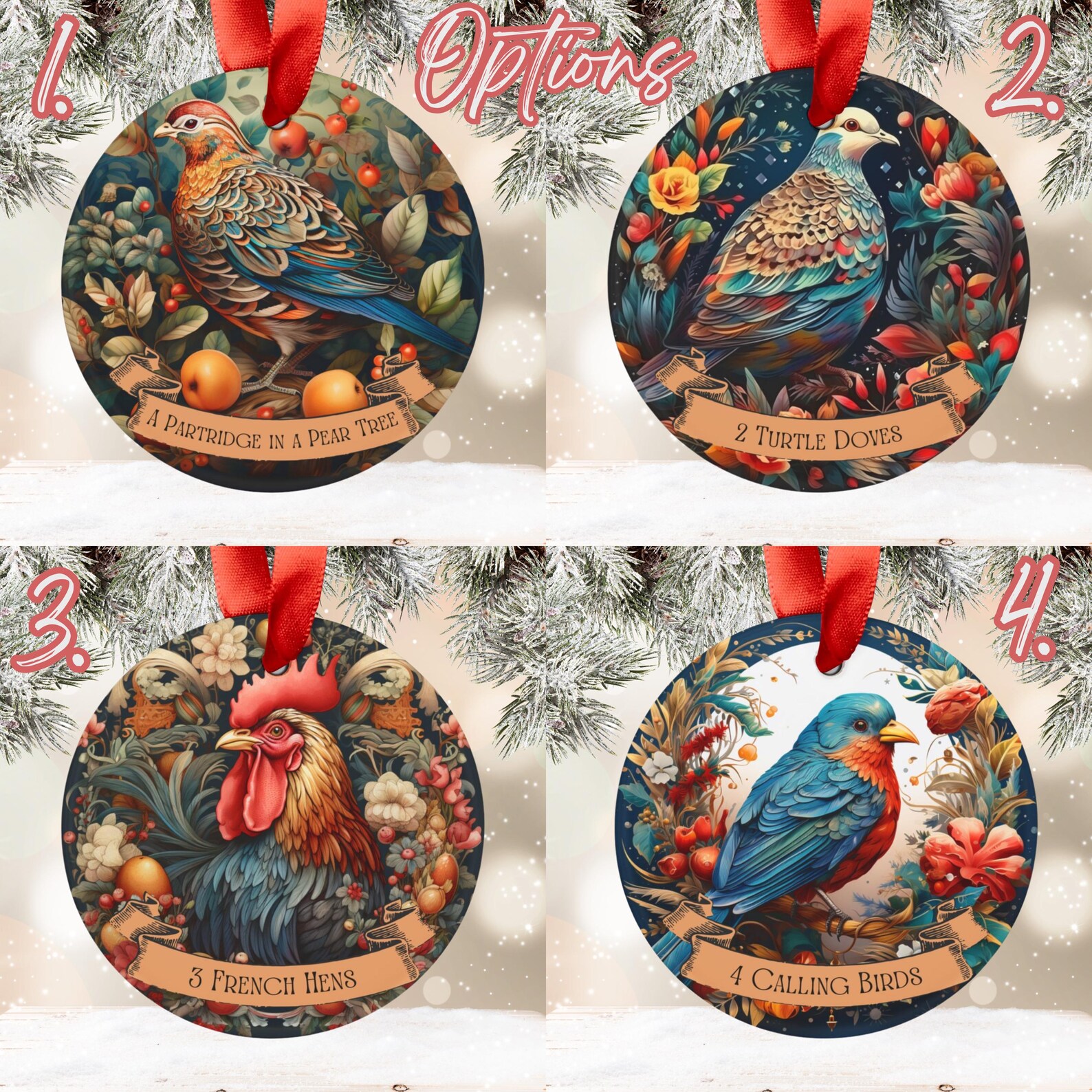 12 Days of Christmas Ornament Holiday Keepsake Ornament for Tree ...