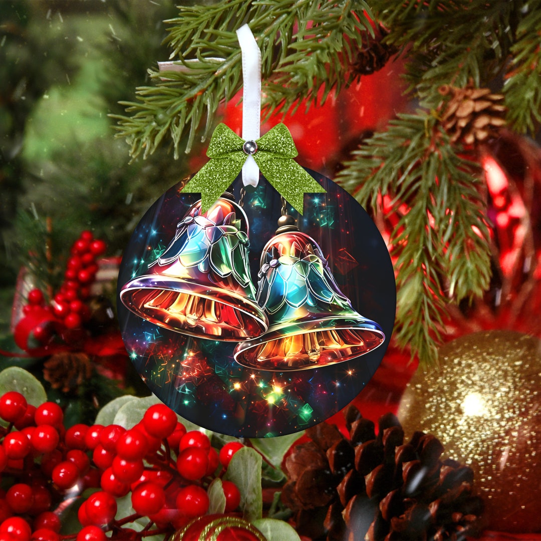 Colorful Christmas Bells Design Ornament, Christmas Ornament Flat ...