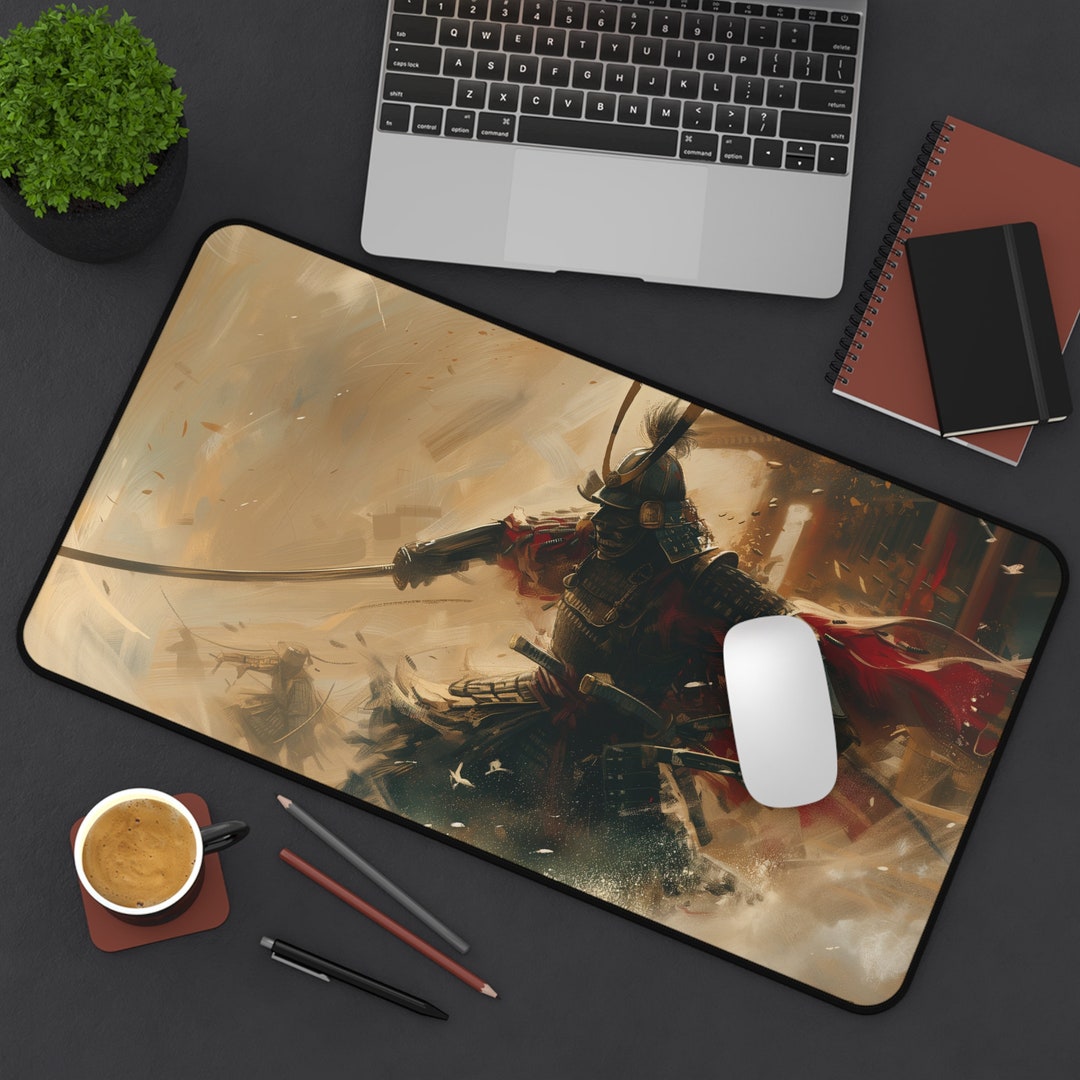 Samurai-inspired Desk Mat , Japanese Art Decor, 3 Sizes, Samurai Armor ...
