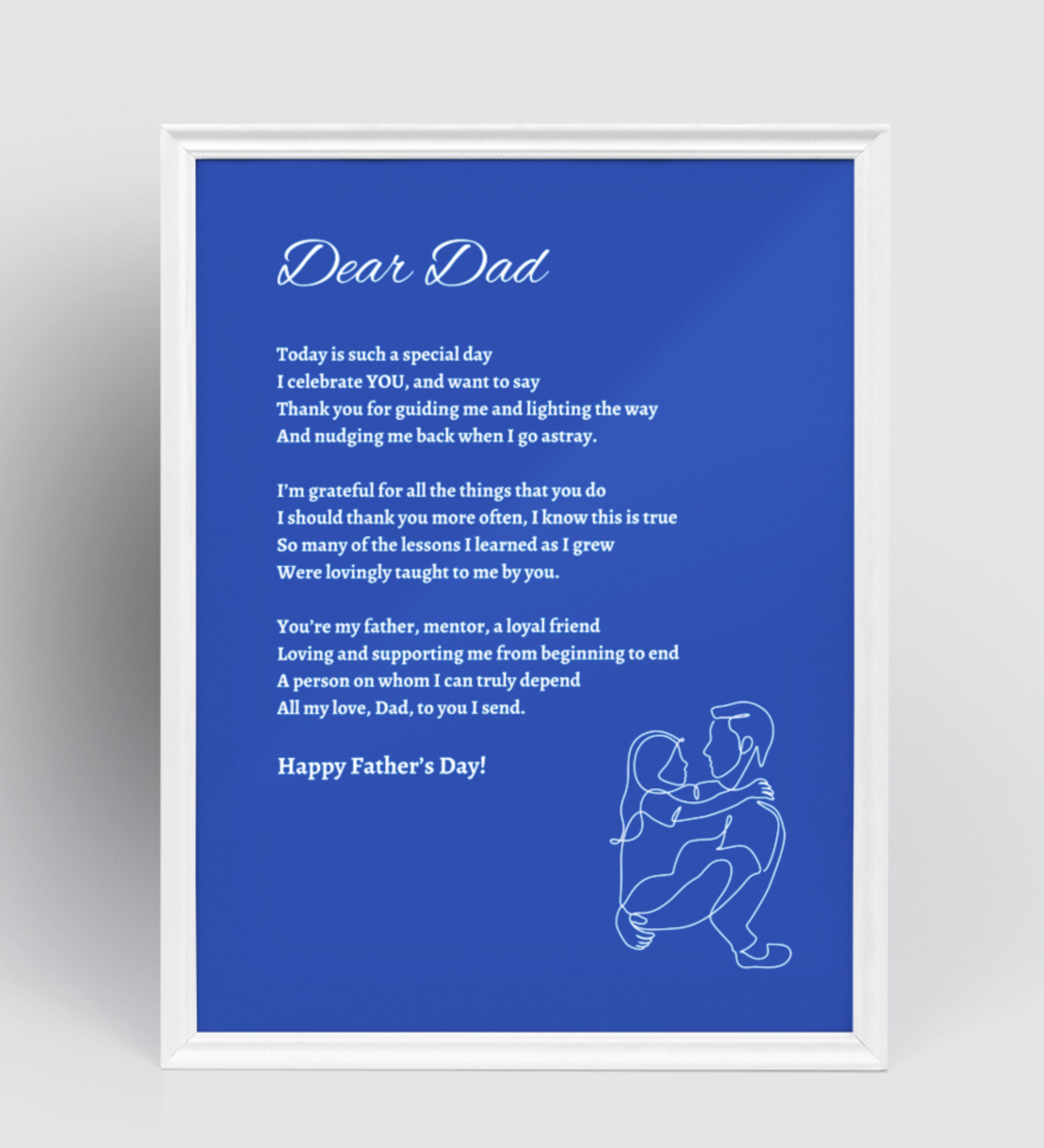 Father's Day Poem Wall Art Gift, Daddy and Daughter Printable Poem ...