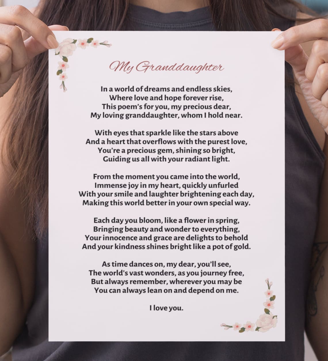Granddaughter Birthday Poem Digital Download Print, Granddaughter ...