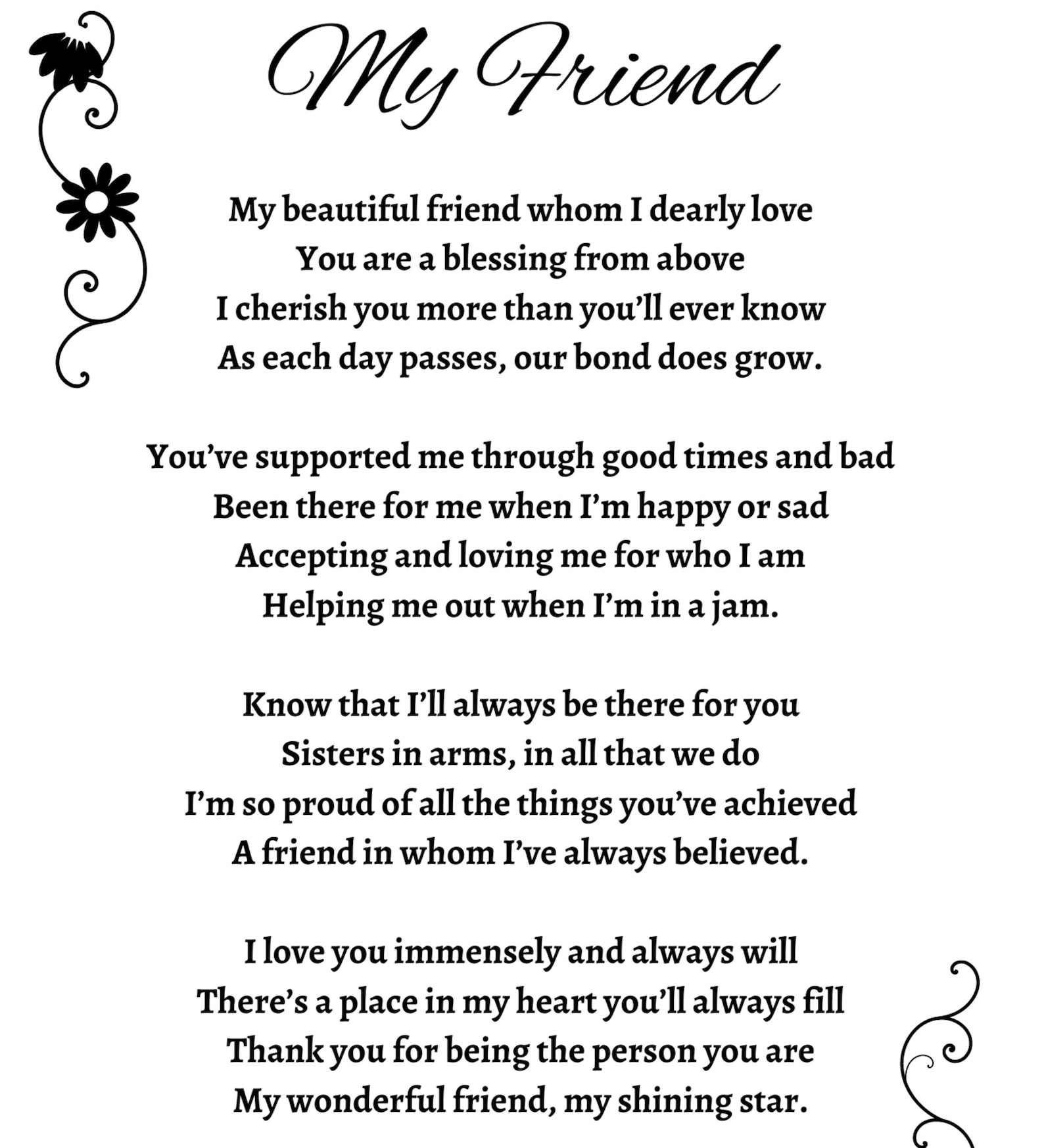 Friend Poem Download, Poetry for Best Friend, Short Best Friend Poems ...