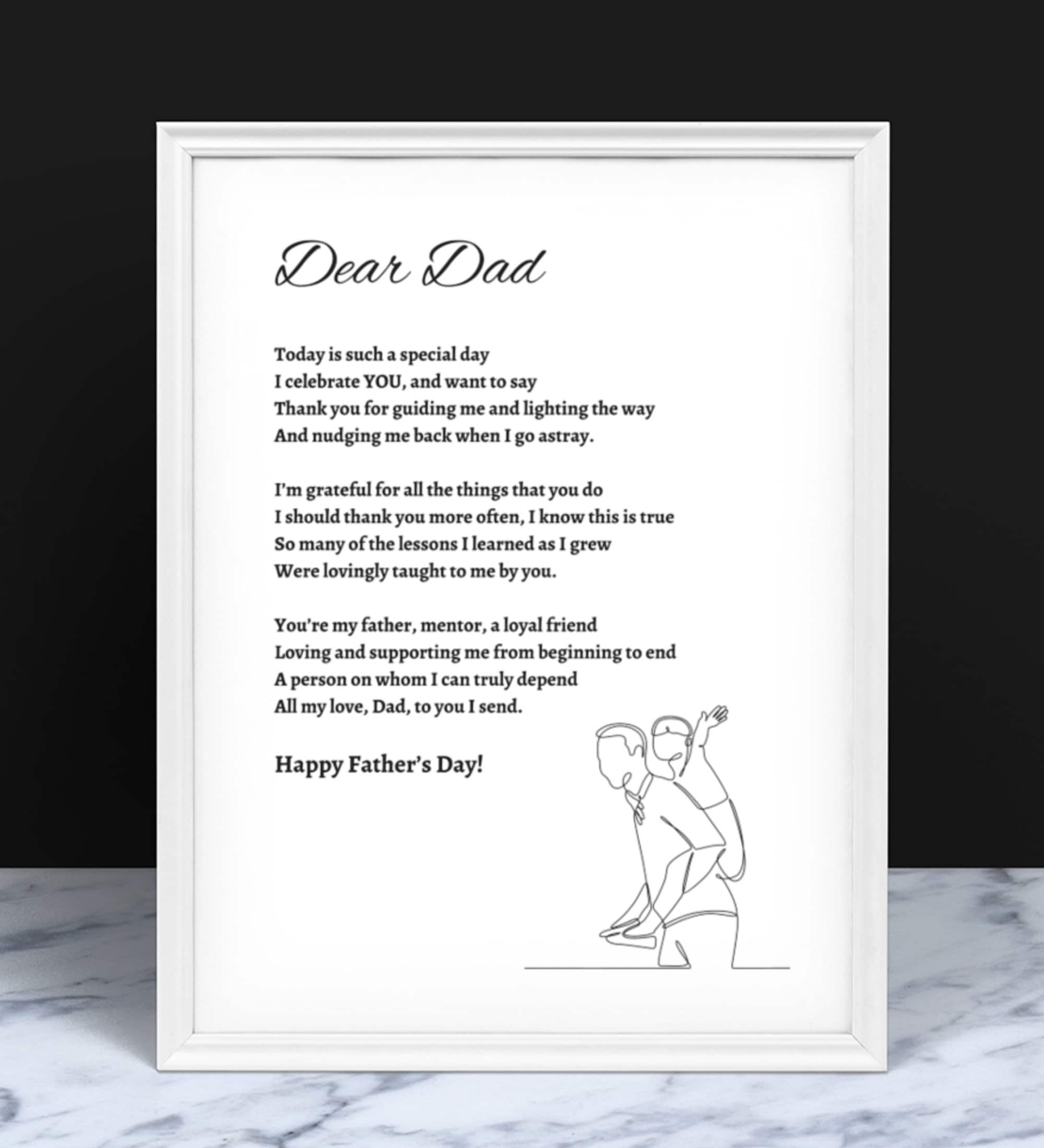 Father's Day Poem Wall Art Download Original Printable - Etsy