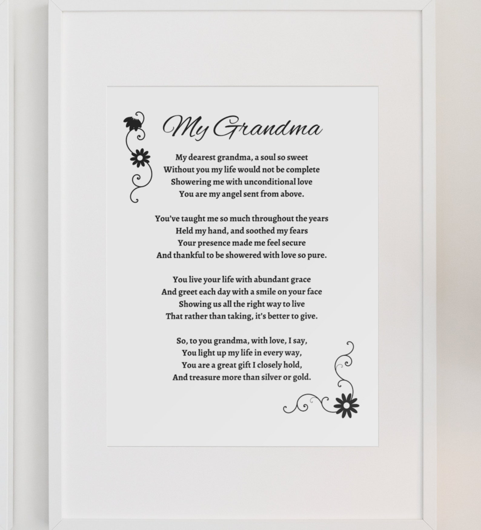 Grandmother Poem, Original Birthday Grandma Poem Art, Grandmother Poems ...