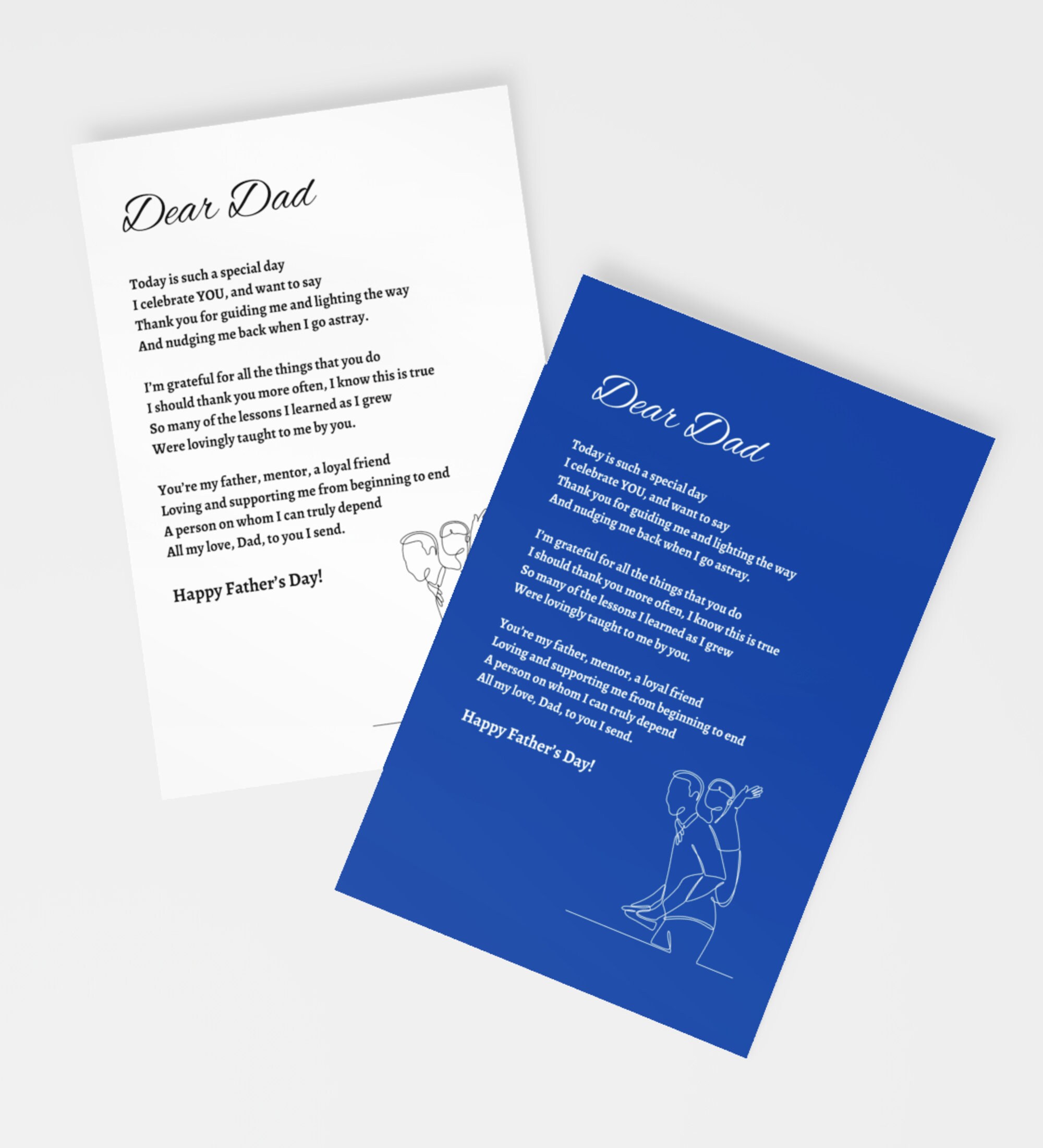 Original Father's Day Poem Printable Card, Poem for Dad Digital ...