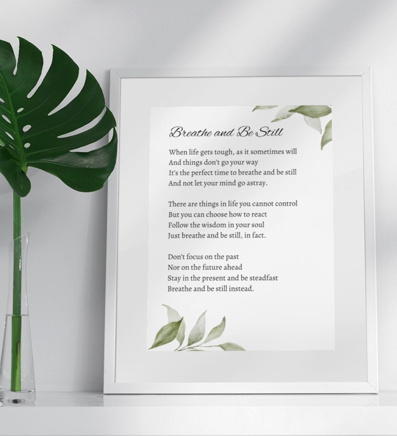 Breathe Poem Original Calm Poem Poems About Peace and - Etsy