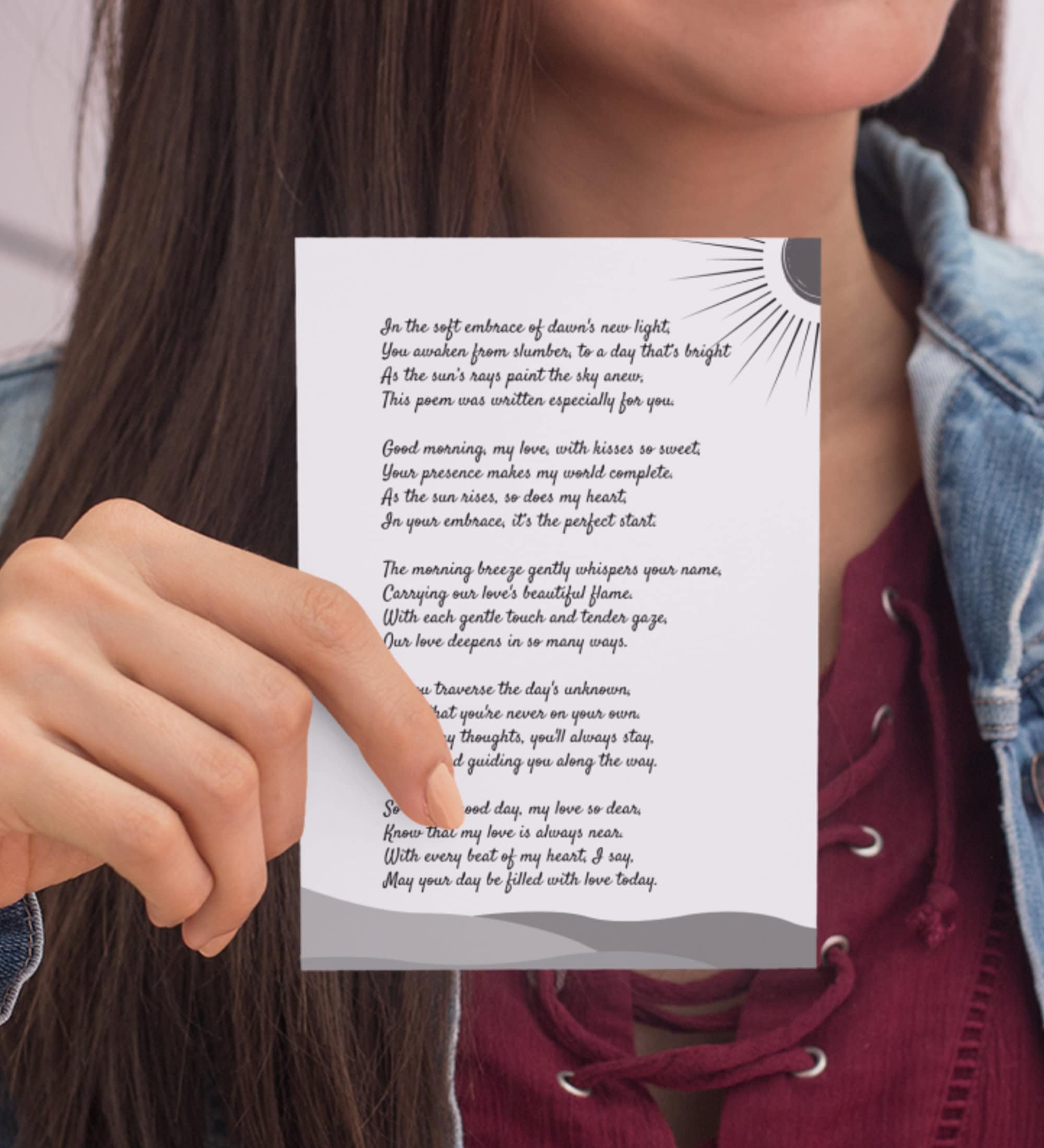 Good Morning Poem Card for Her or Him, Good Morning Love Poetry ...
