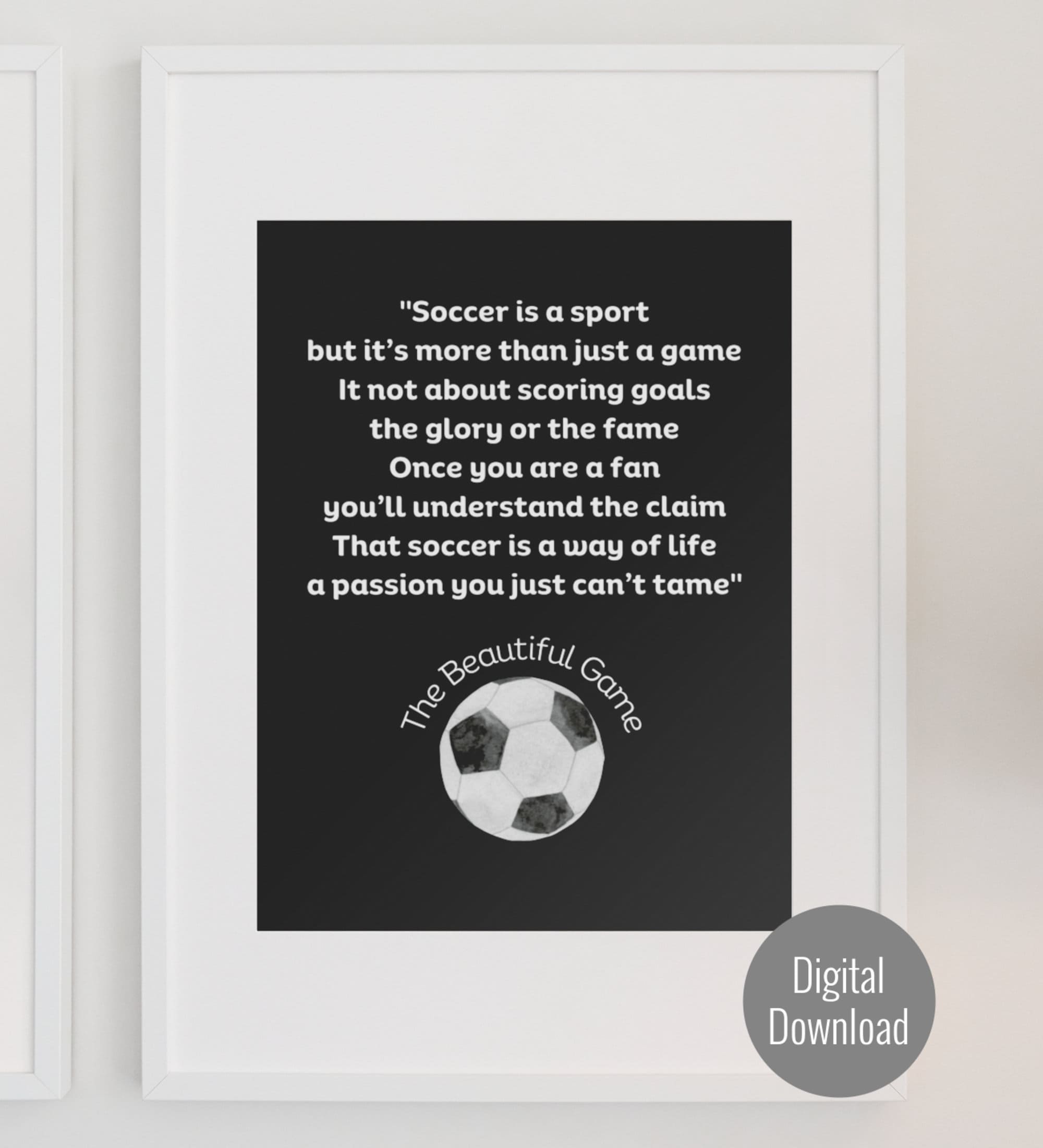 Soccer Poem Wall Art Download, Printable Soccer Poem Poster, Poem About ...