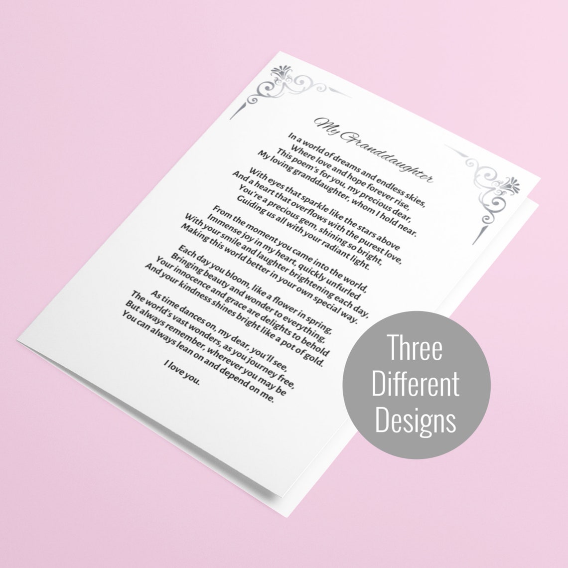 Granddaughter Poem Card, Birthday Poem for My Granddaughter ...