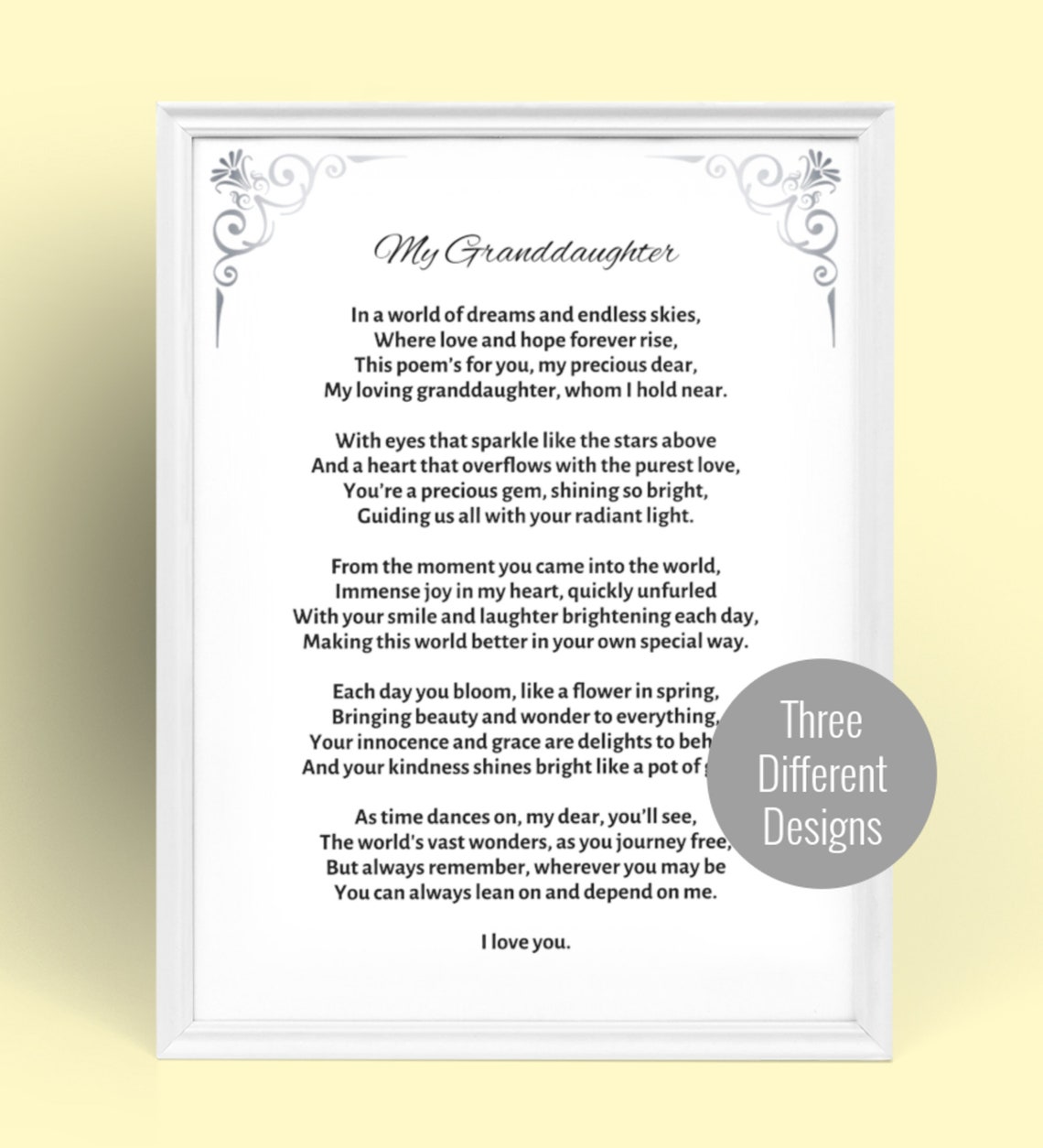 Granddaughter Birthday Poem Digital Download Print, Granddaughter ...