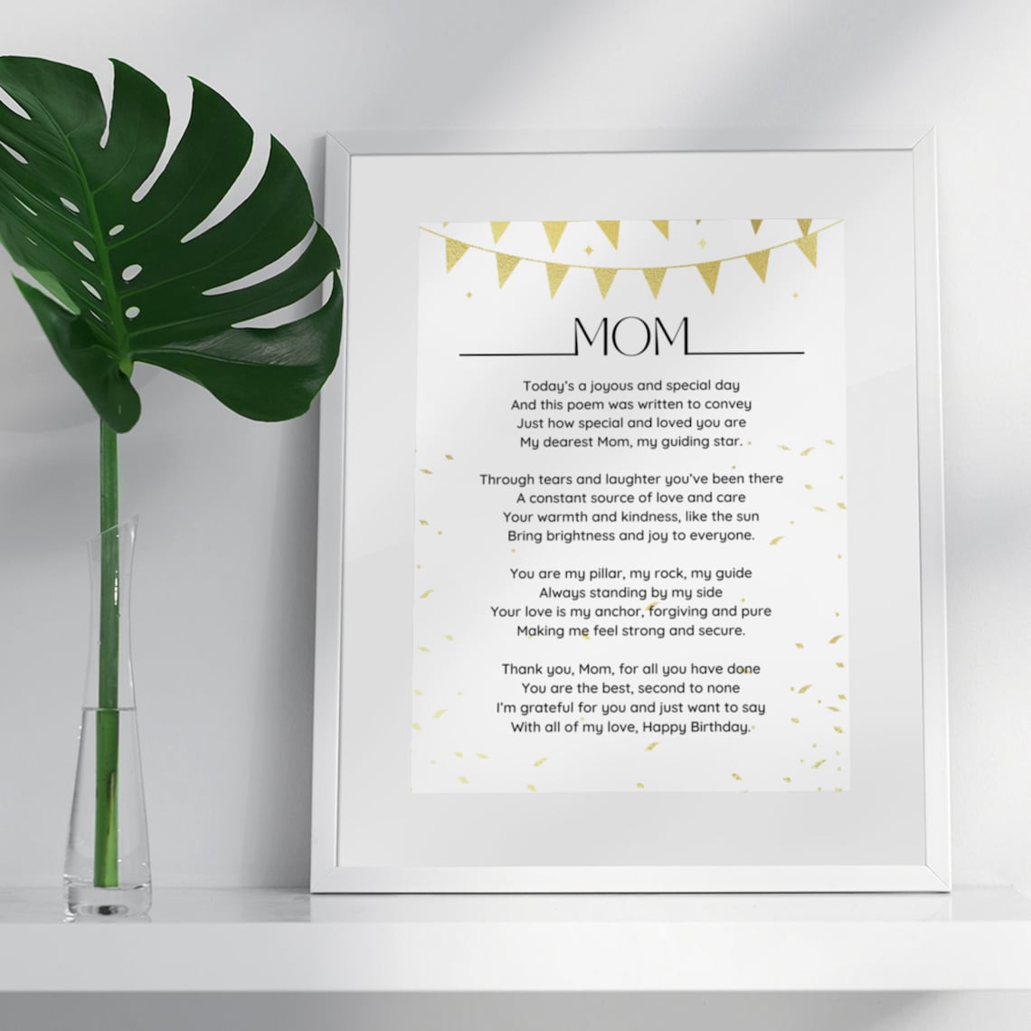 Mom Birthday Poem Digital Download, Poem for Mother, Birthday Gift for ...