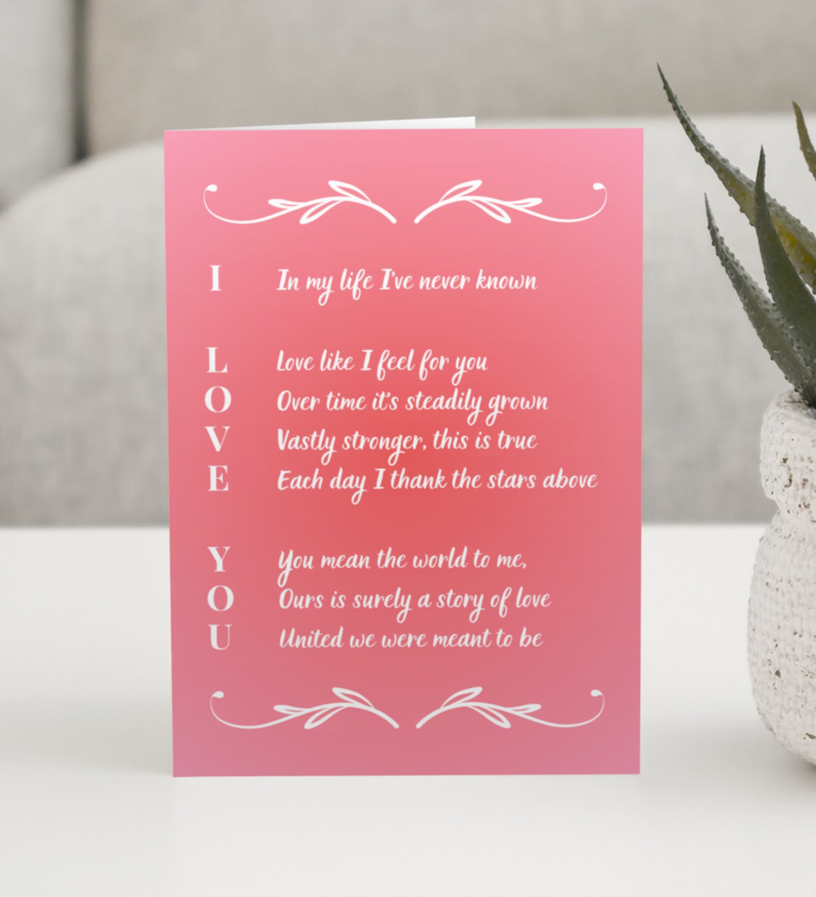 Acrostic I Love You Poem Printable Card, Love Poems for Her and Him ...