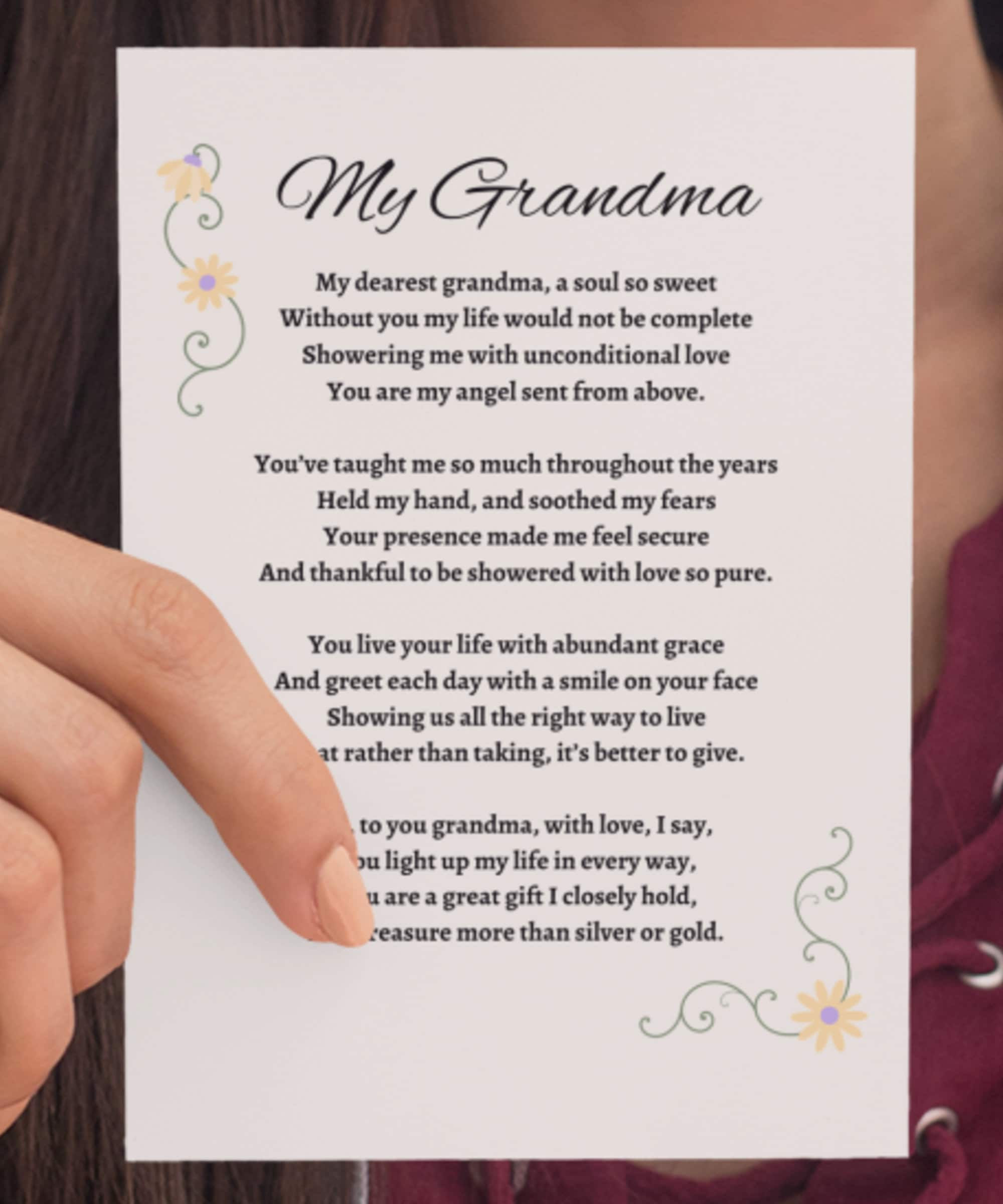 Grandma Poem Card, Original Grandmother Poetry, Grandma Poems From ...