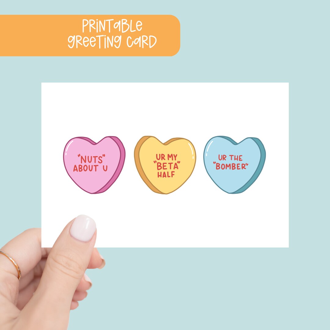 Rock Climbing Candy Hearts Printable Card, Rock Climbing Valentine’s ...